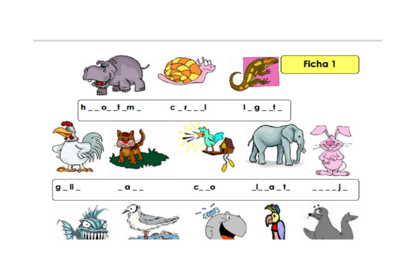 Ficha Completa Las Vocales de Los Animales | PDF
