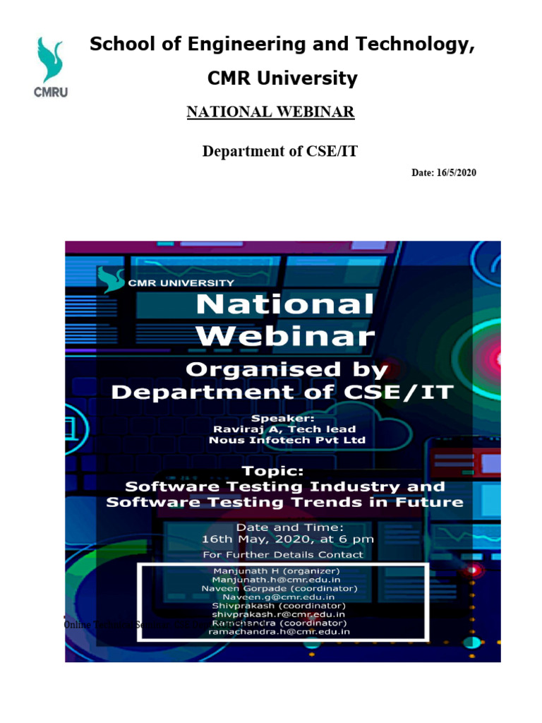 National Webinar Report | PDF | Computing