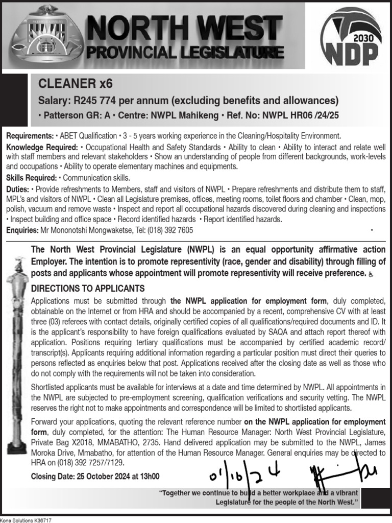 NWPL Cleaner Job Opportunity | PDF | Career & Growth