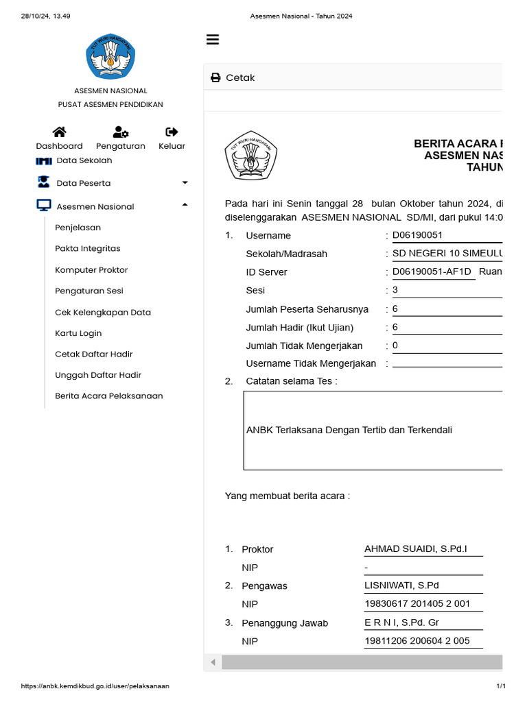 Asesmen Nasional - Tahun 2024 | PDF