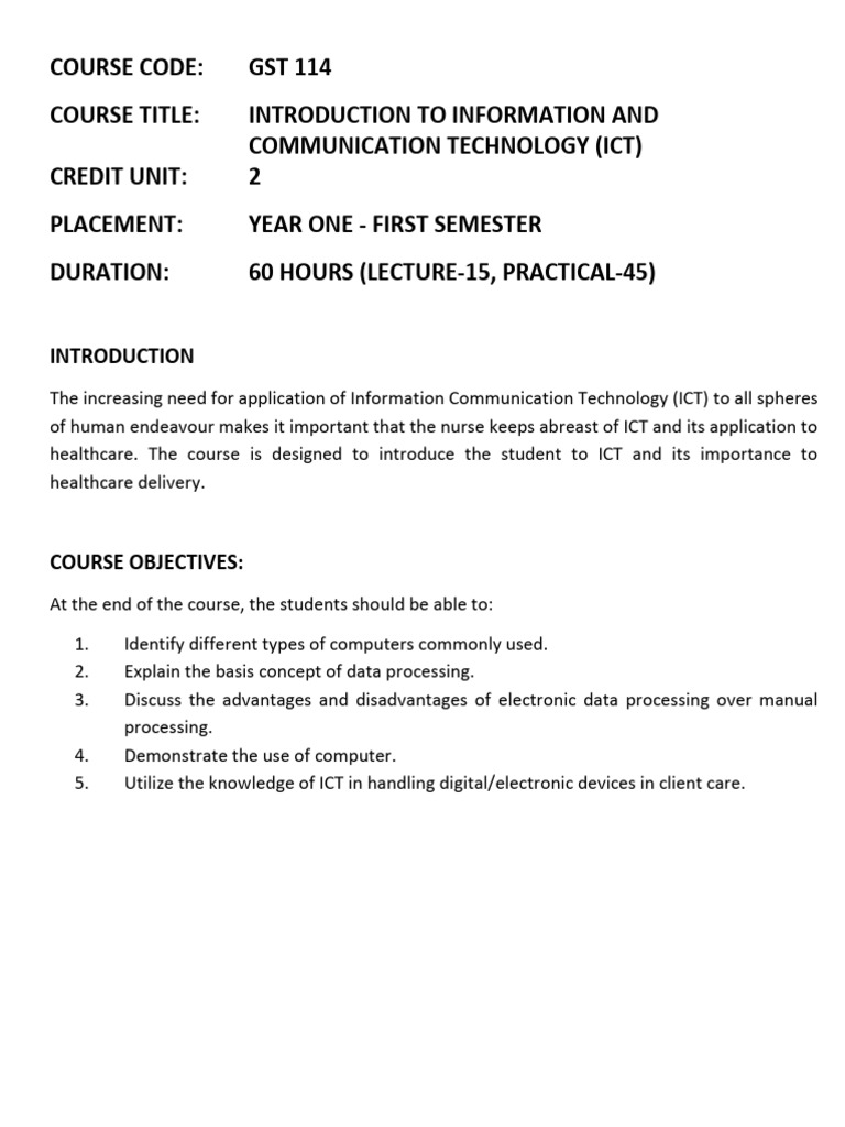 Introduction to ICT in Healthcare | PDF | Operating System | Personal ...