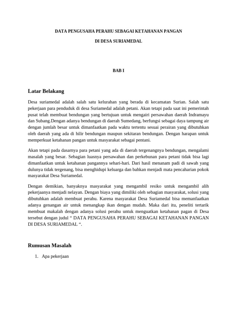 Data Pengusaha Perahu Sebagai Ketahanan Pangan | PDF | Teknologi & Rekayasa