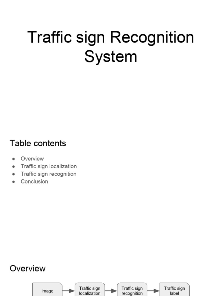 Traffic Sign Recognition System - Output | PDF