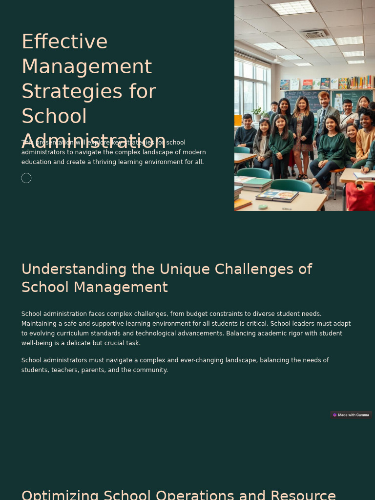 Effective-Management-Strategies-for-School-Administration | PDF