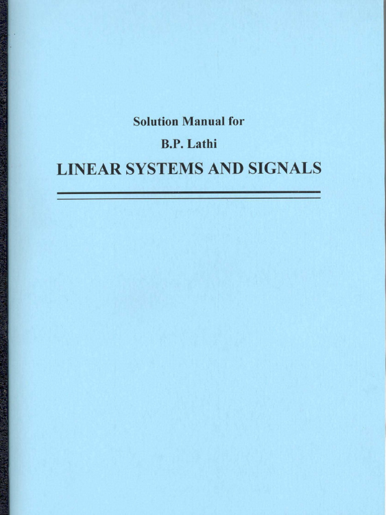 Solution Manual Linear Systems and Signa | PDF
