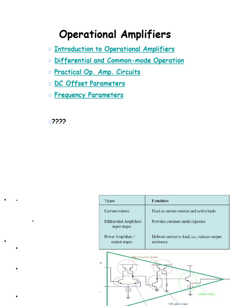 @6_OPAMP and Comparators | PDF | Operational Amplifier | Amplifier