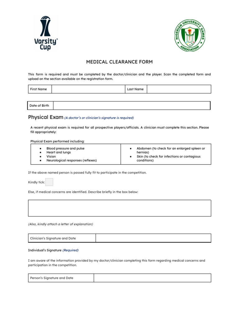 VC_Medical Clearance | PDF