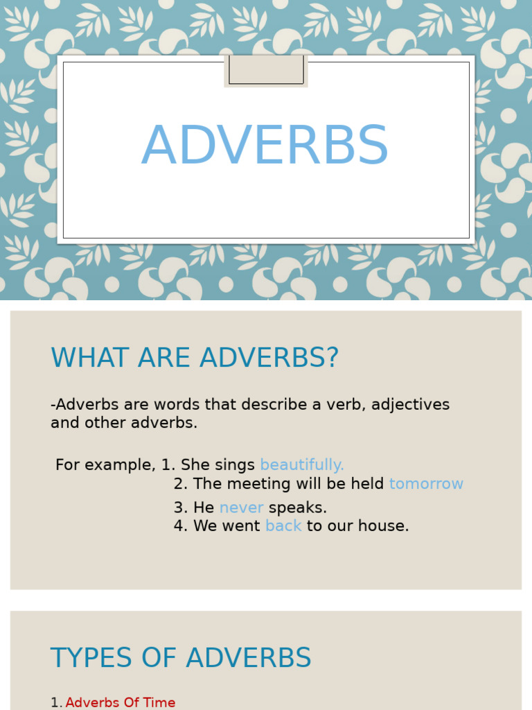 Adverbs 1 Pdf