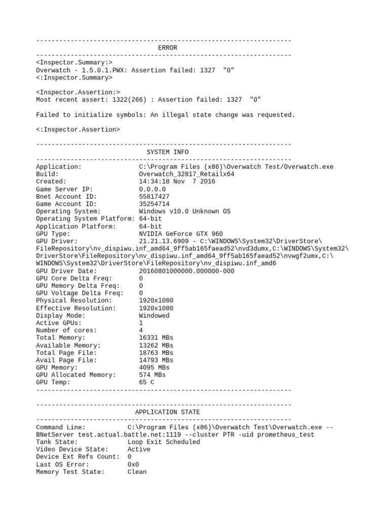 Overwatch 32817 Retailx64 enUS 8232 11-08-16 04.03.29 ErrorLog | PDF | Graphics Processing Unit ...