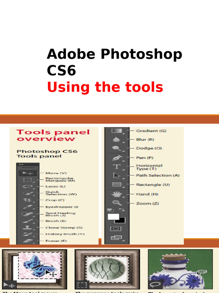Photoshop CS6 Tools Overview | PDF