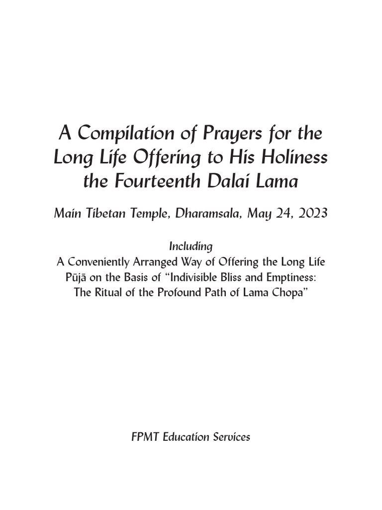 Lama Chopa Long Life Offering To HHDL A5 | PDF | Tibetan Buddhism ...