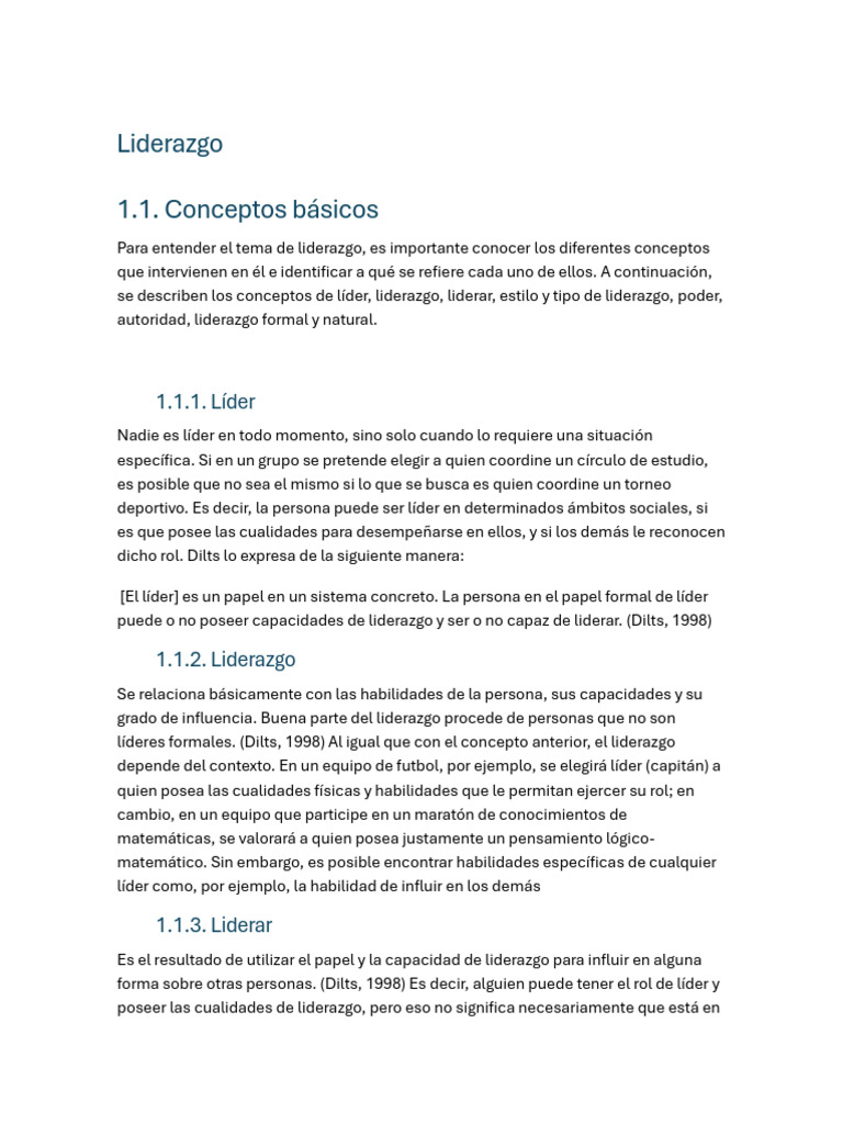 Liderazgo Conceptos Basicos 1 | PDF | Liderazgo | Psicología Social