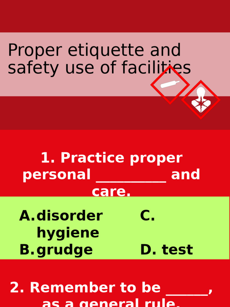Proper Etiquette and Safety Protocols in The Use of Facilities and ...