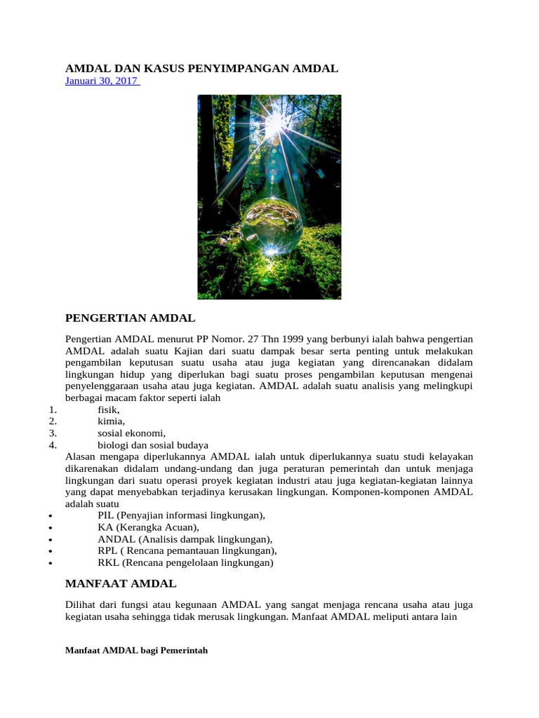 Amdal Dan Kasus Penyimpangan Amdal | PDF