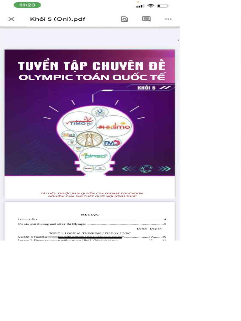 Tuyen Tap Chuyen de Olympic Toan Lop 5 8a704 | PDF