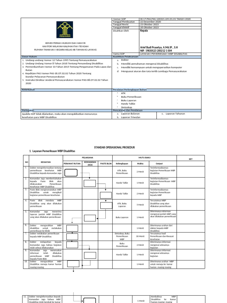 SOP Pelayanan Kelompok Rentan | PDF