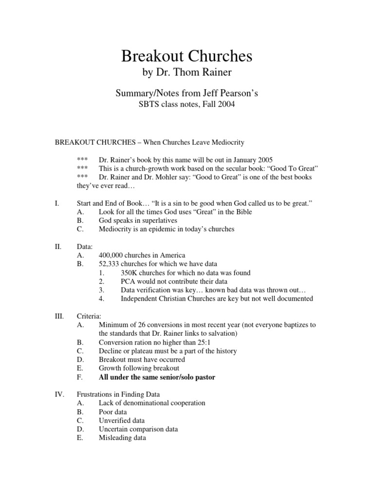 Break Out Churches | PDF | Theology | Religious Faiths
