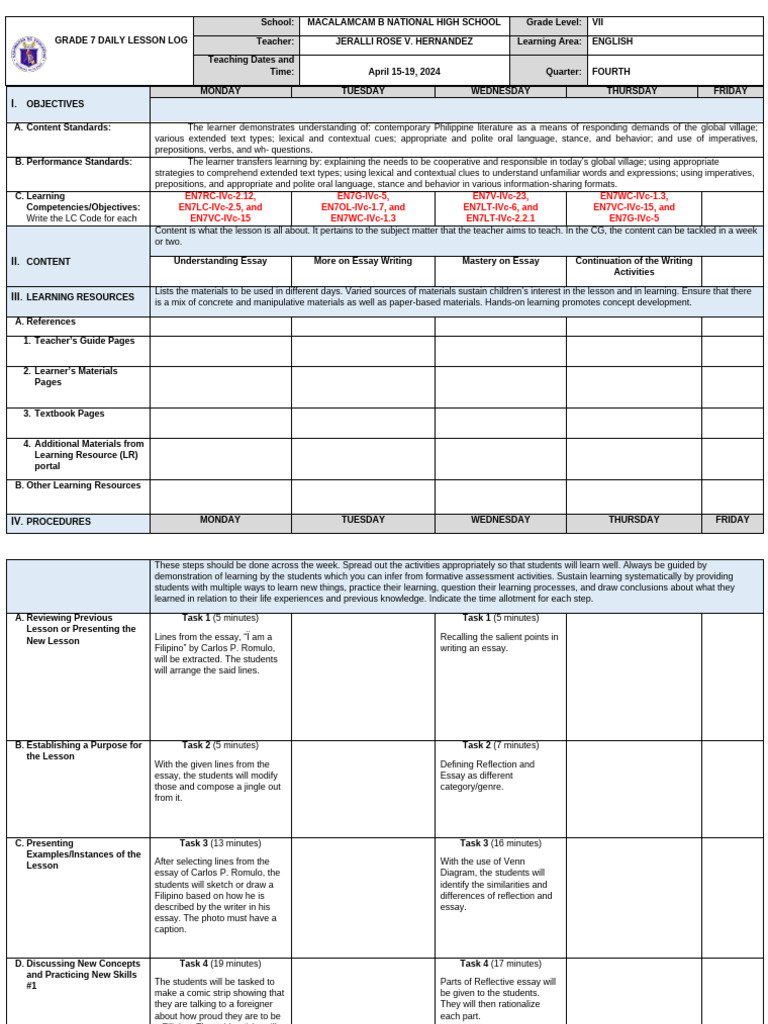 DLL Week 3 | PDF | Essays | Learning