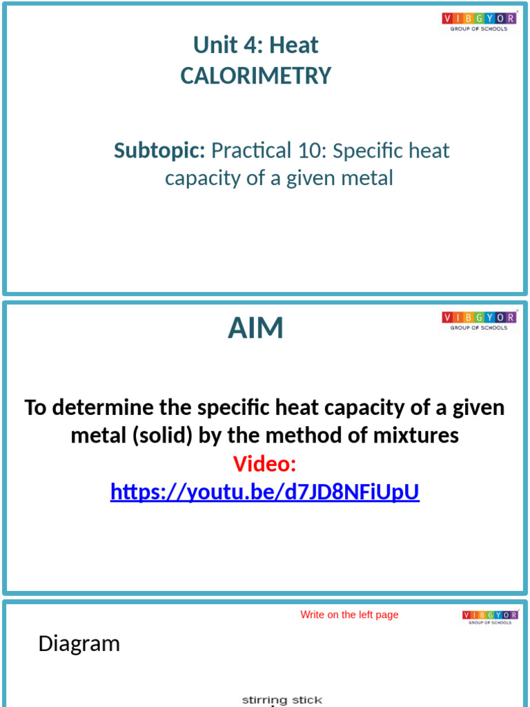 Practical 10 Specific Heat Capacity of A Given Solid | PDF | Teaching ...