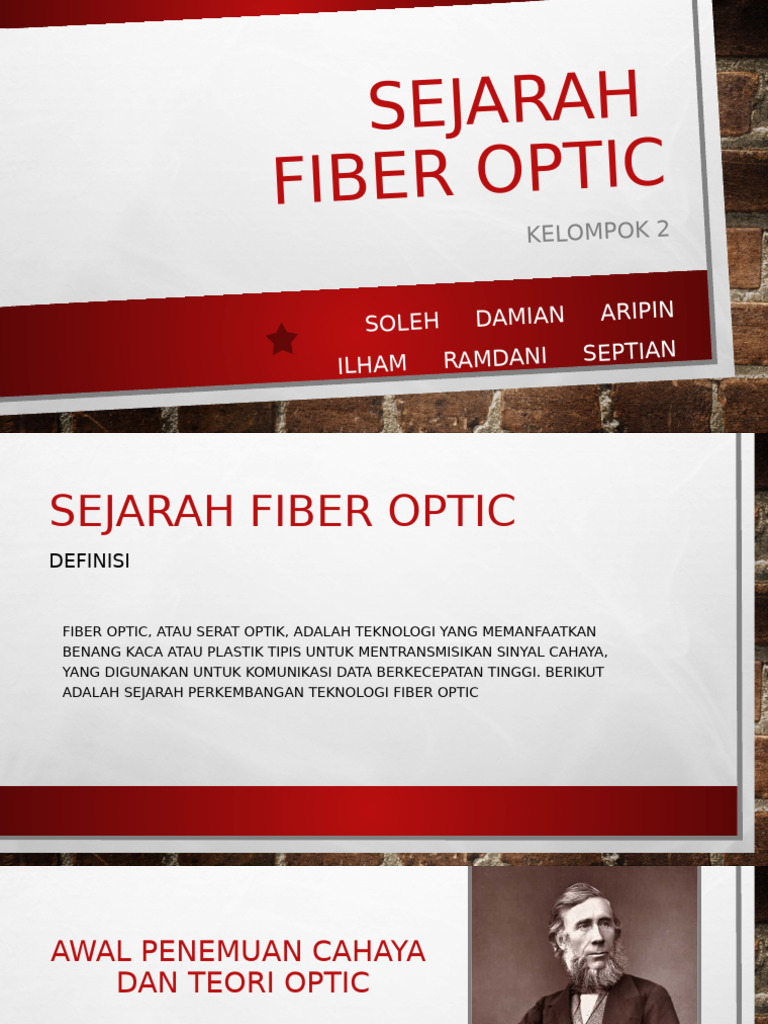 Presentasi Sejarah Fiber Optic SMK YADIKA 2 | PDF | Sains & Matematika