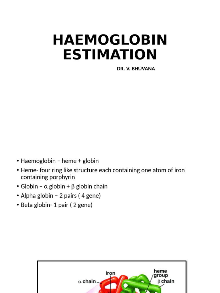 Haemoglobin Estimation | PDF | Hemoglobin | Blood