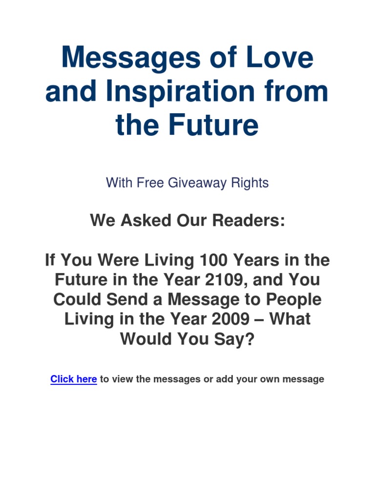 Messages From The Future | PDF | Intuition | Anger