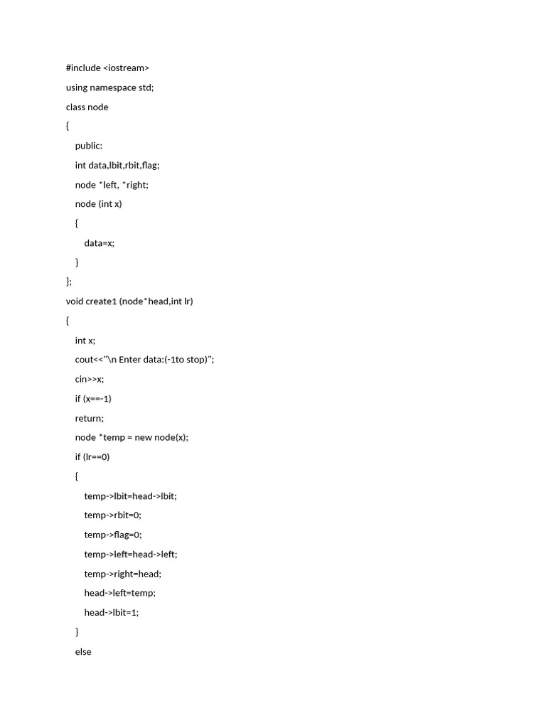 ADSL-4 Inorder Threaded Binary Search Tree-Ass4 | PDF