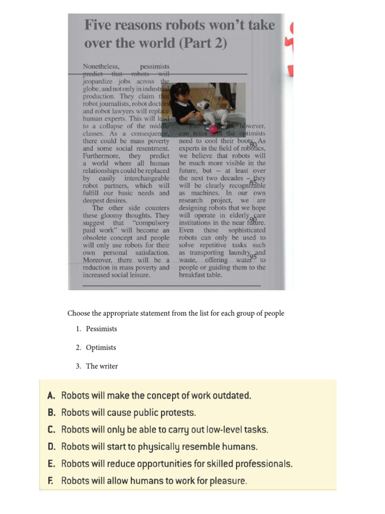 Matching Statements Worksheet | PDF