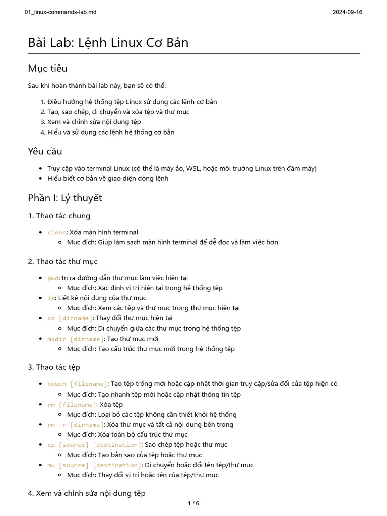 01 Linux Commands Lab | PDF
