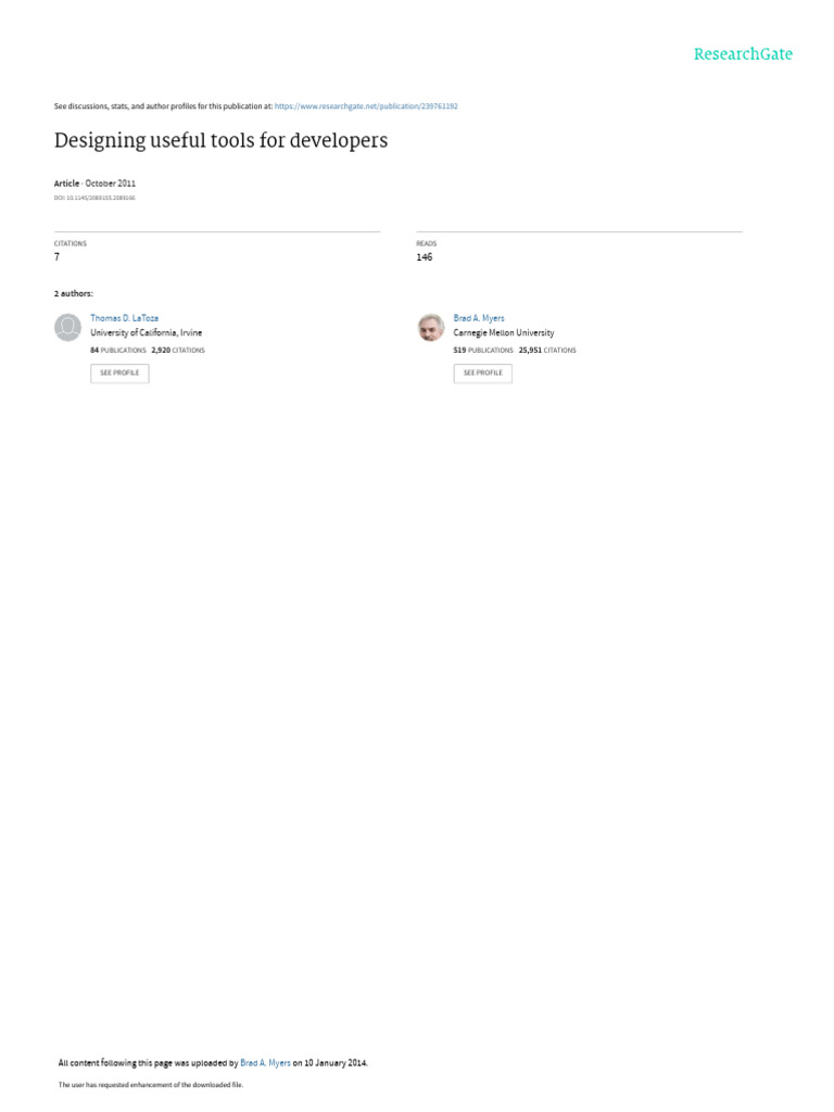 Designing Useful Tools For Developers | PDF | Software Bug | Debugging