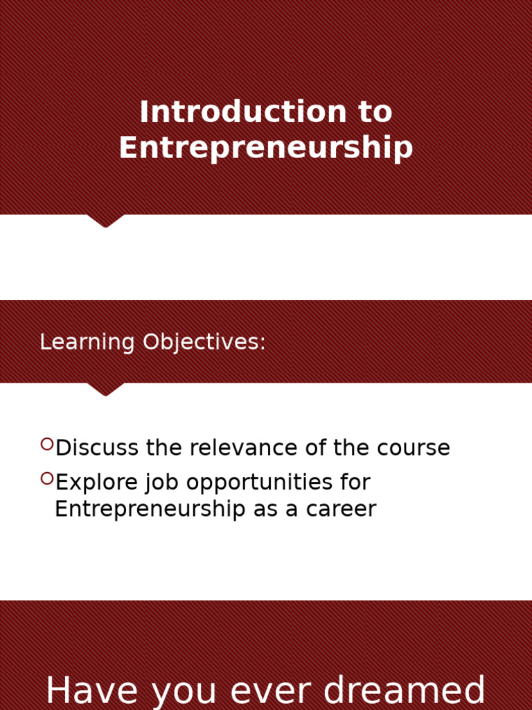 Week 2 Introduction To Entrepreneurship | PDF | Entrepreneurship ...