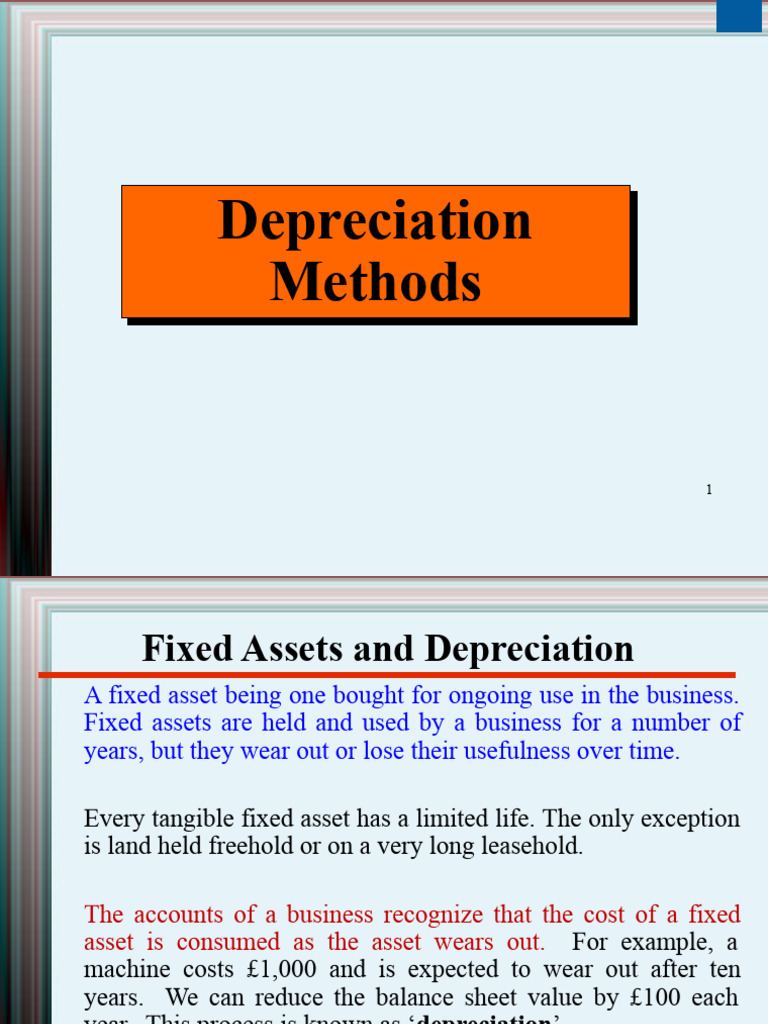DEPRECIATION.pptx | PDF | Depreciation | Book Value