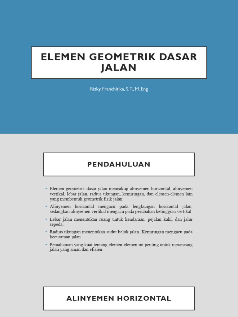 Elemen Geometrik Dasar Jalan Raya | PDF
