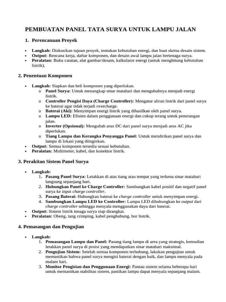 Pembuatan Panel Tata Surya Untuk Lampu Jalan | PDF | Komputer ...