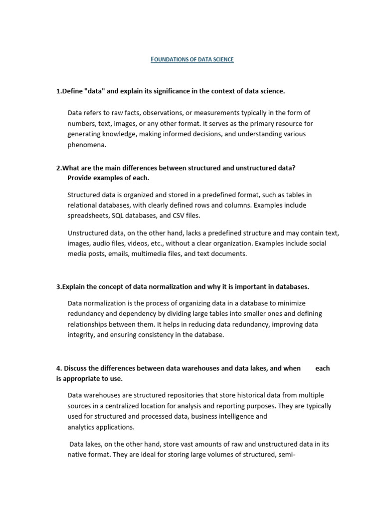 7_Foundations of DS | PDF | Data Science | Sampling (Statistics)