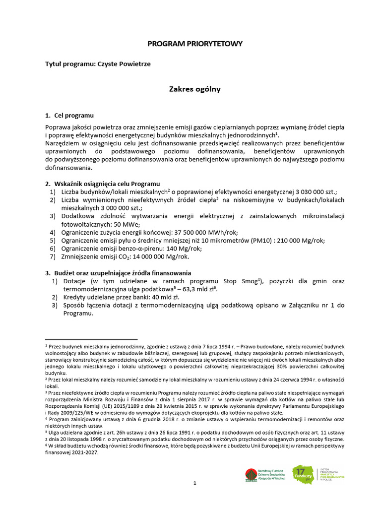 1_program_priorytetowy_Czyste_Powietrze | PDF