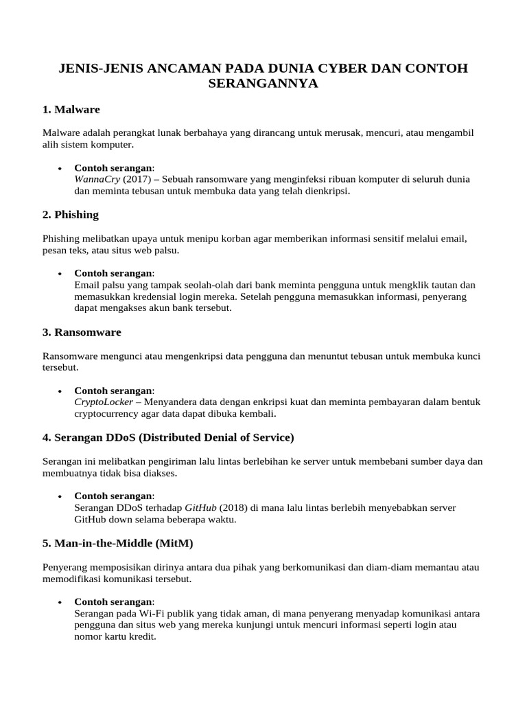 Jenis-Jenis Serangan Cyber | PDF | Komputer