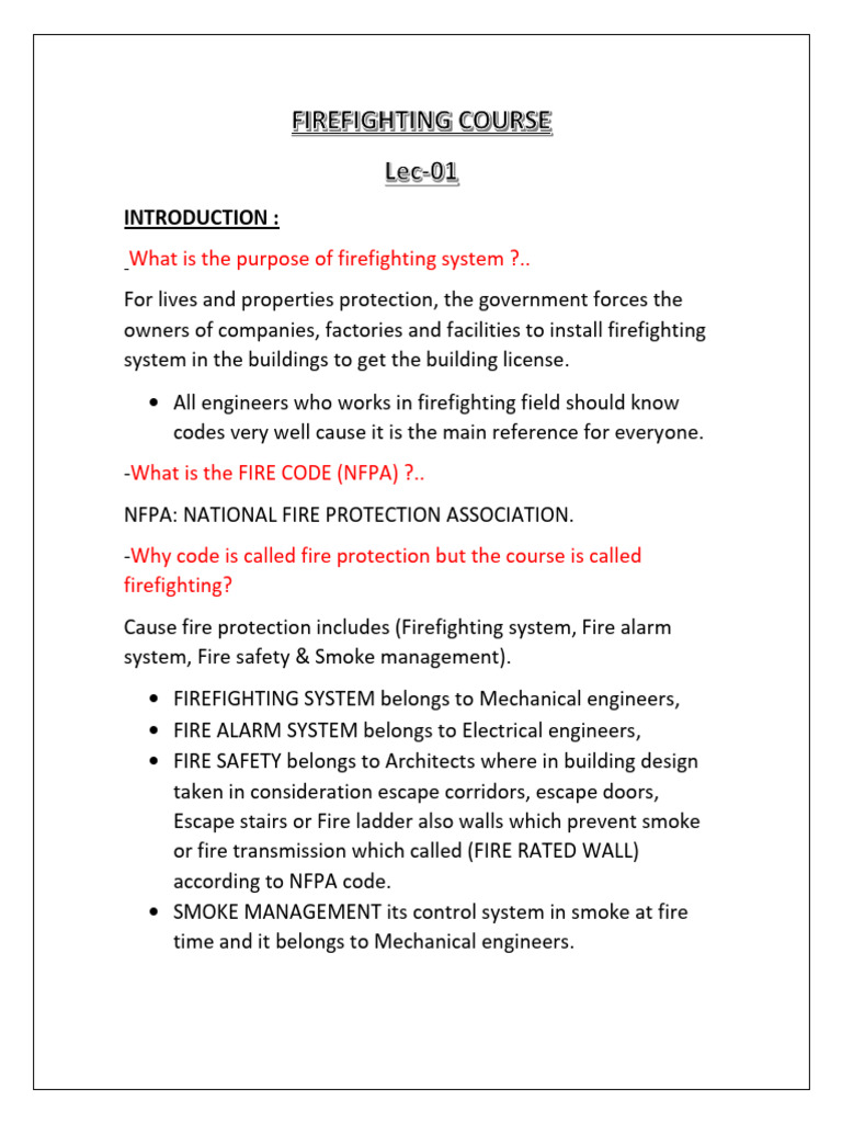 lec-01 | PDF | Fire Sprinkler System | Firefighting