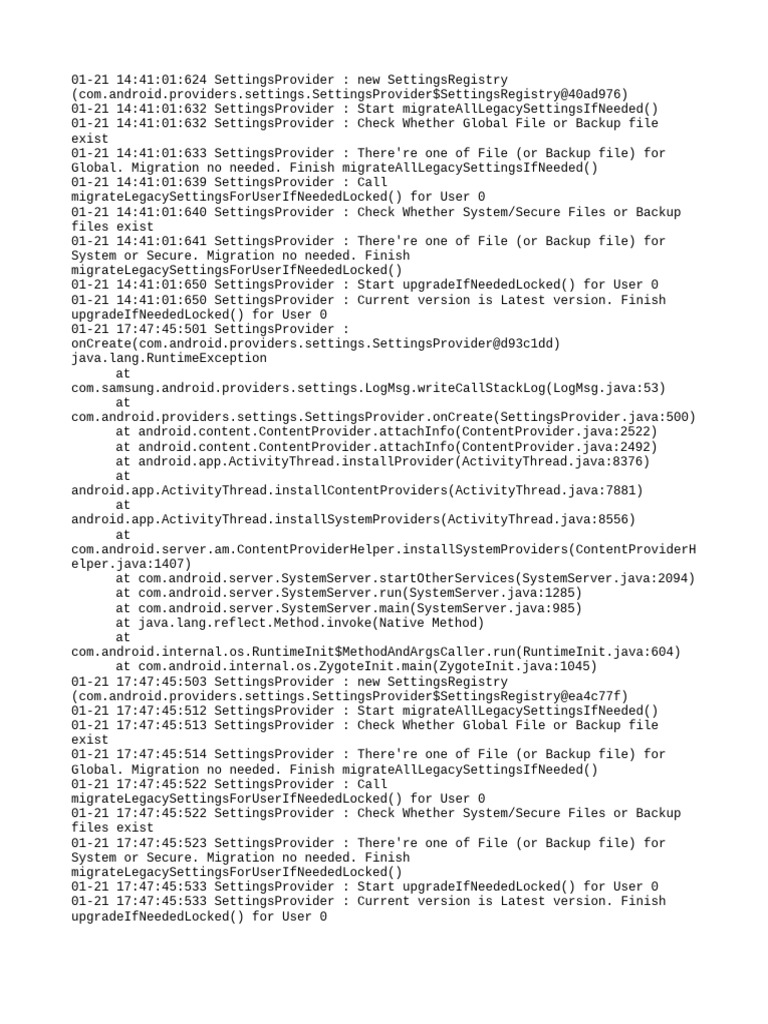 Settingsprovider | PDF | Java (Programming Language) | Backup