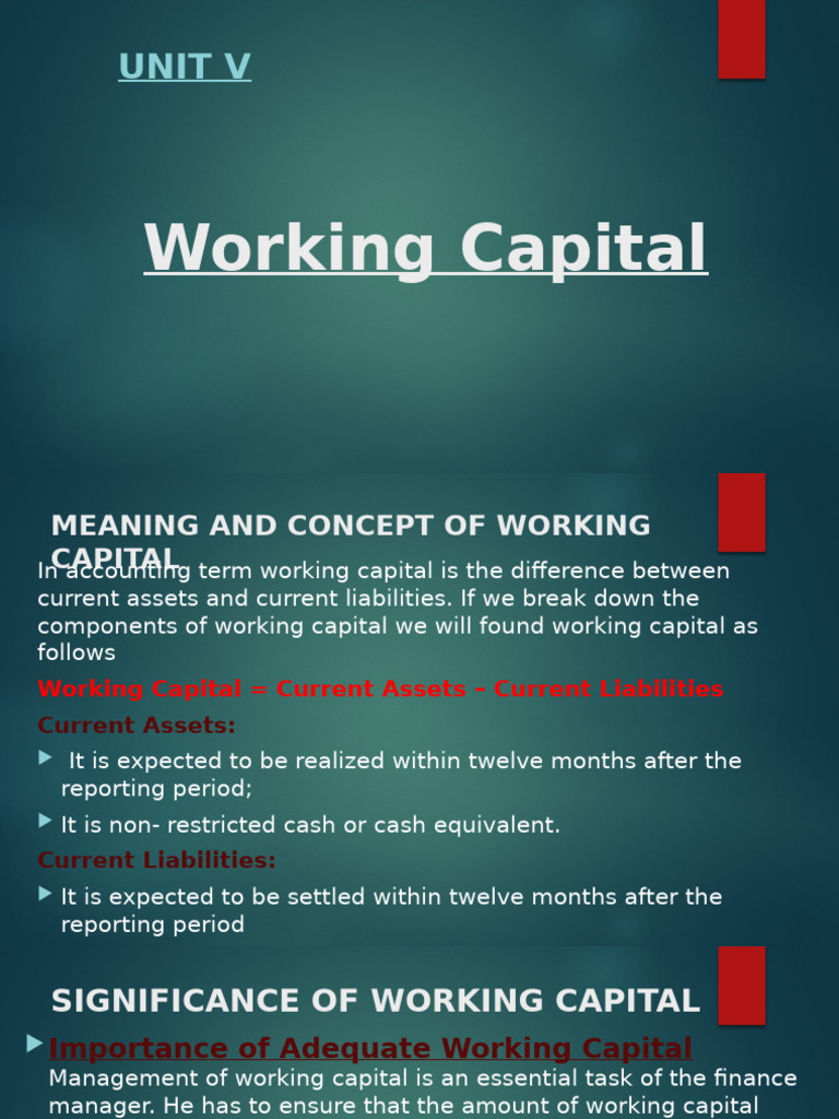 Working Capital | PDF | Working Capital | Inventory