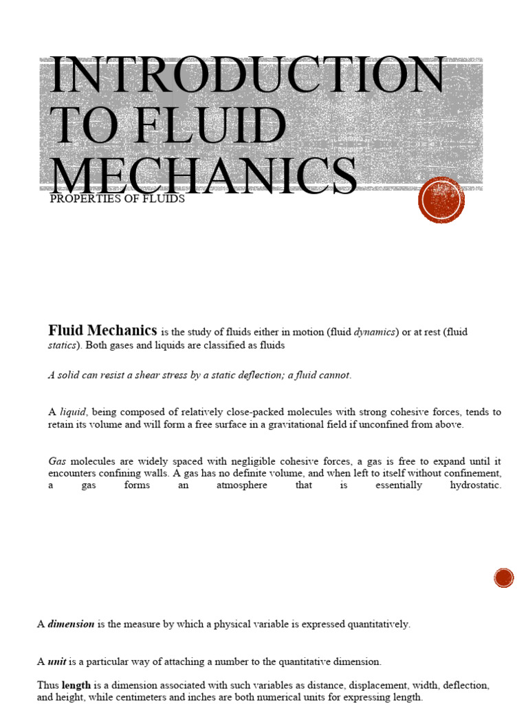 1 Introduction To Fluid Mechanics 1 | PDF | Science & Mathematics