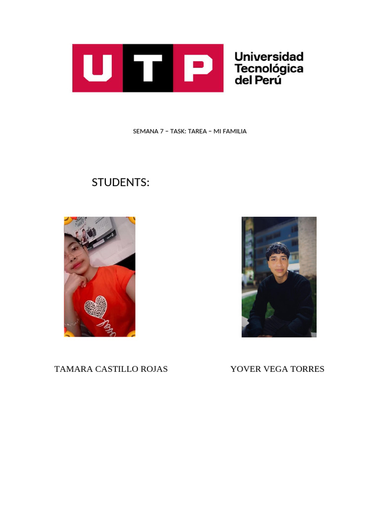 Semana 7 Task Tarea Mi Familia | PDF | Language Arts & Discipline