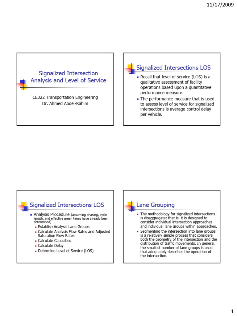 Class 27 Signalized Intersections LOS | PDF | Traffic Light | Intersection (Road)
