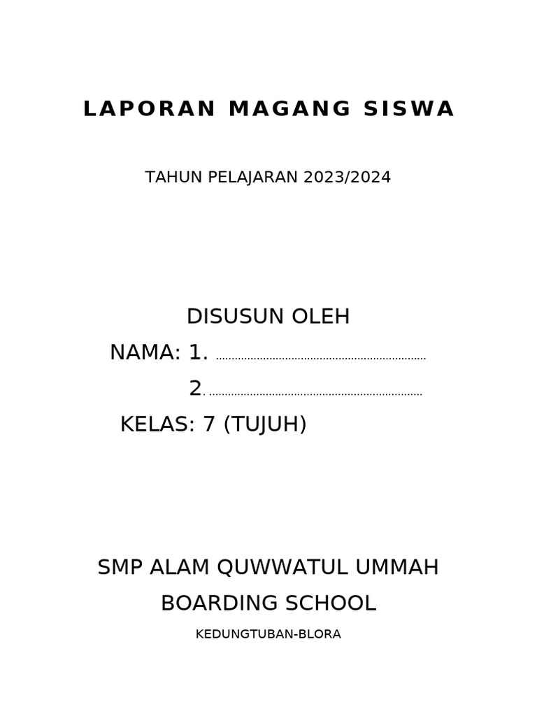 Laporan Magang Siswa | PDF