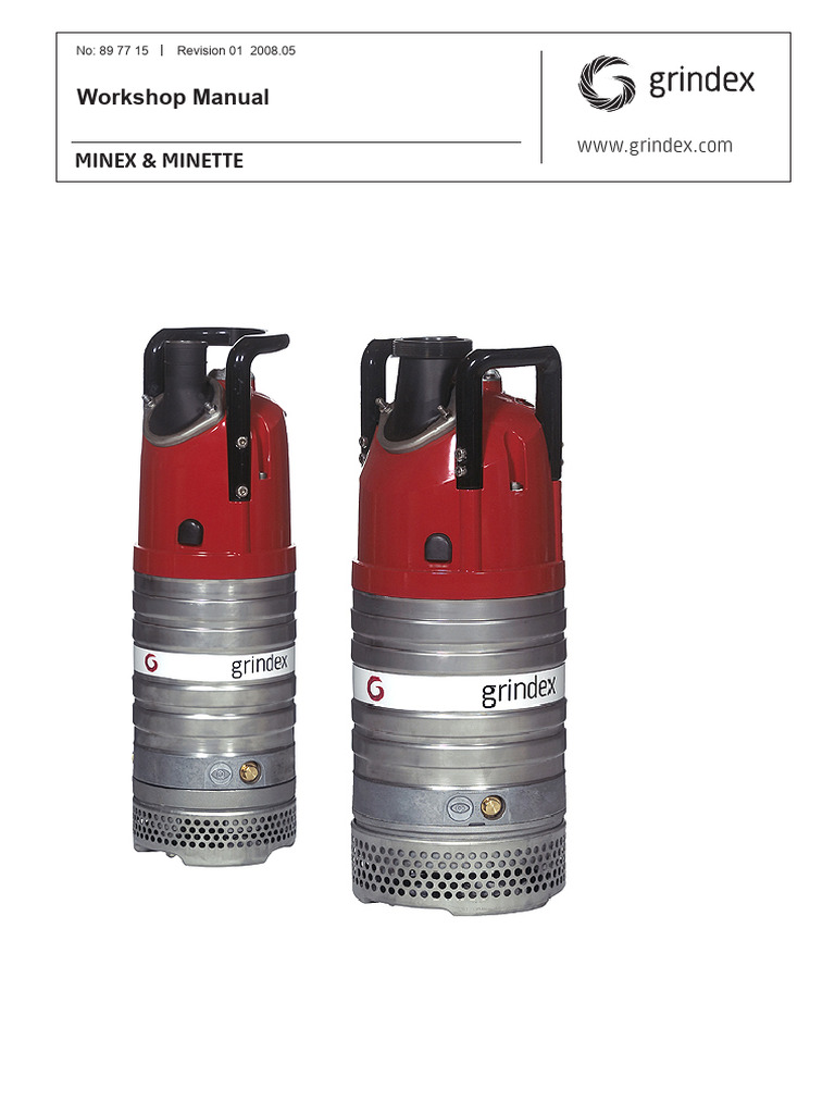Workshop Manual Grindex Minex Minette | PDF | Bearing (Mechanical) | Screw