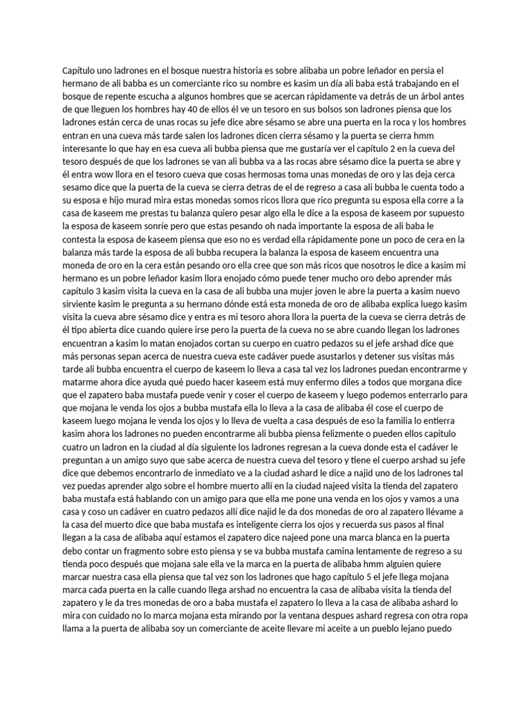 La historia de Alí Babá y los ladrones | PDF