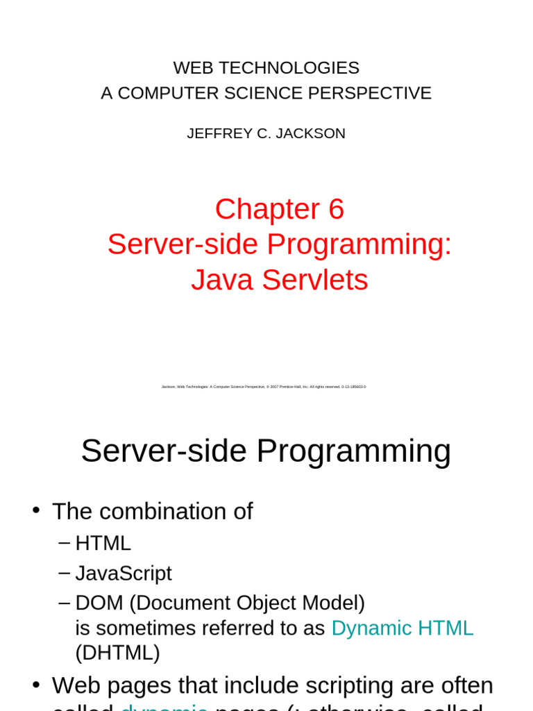 Chapter6 Server-side Programming-Java Servlets | PDF | Http Cookie | Networking