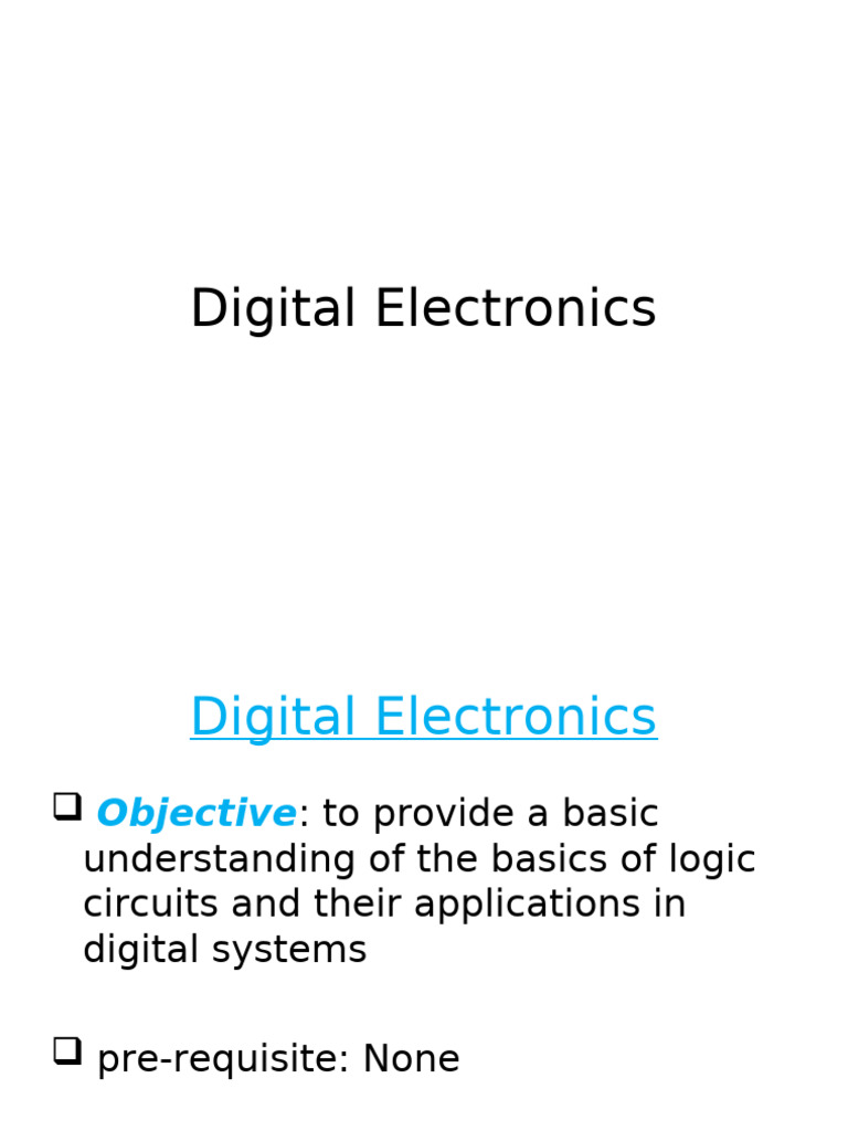 Digital Electronics 1 | PDF | Digital Electronics | Electronics