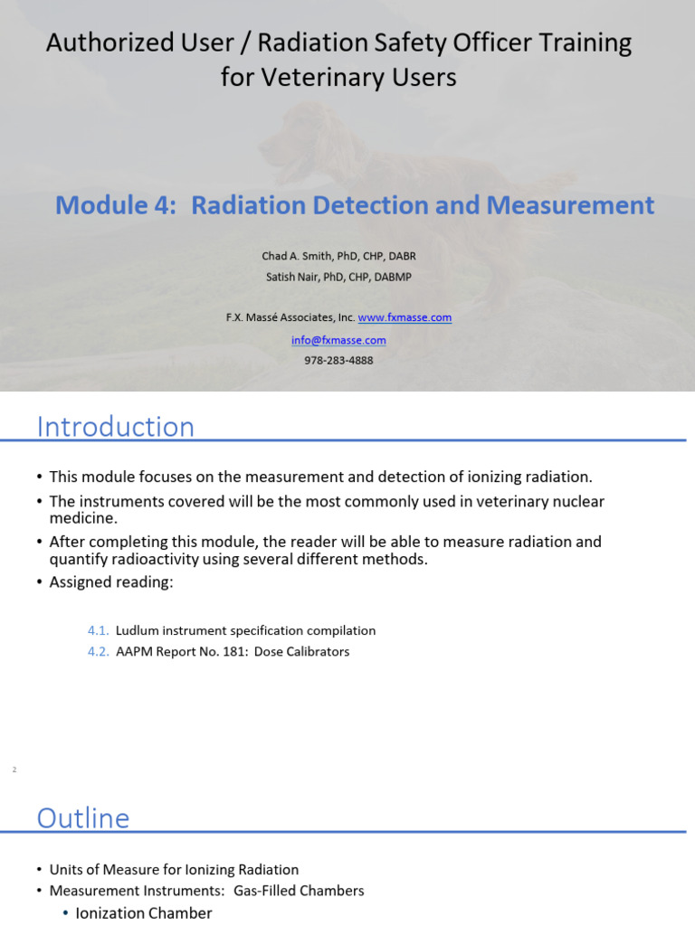 4.0-FX-Veterinary-Module-4-Radiation-Detection-and-Measurement-v1 | PDF | Radioactive ...