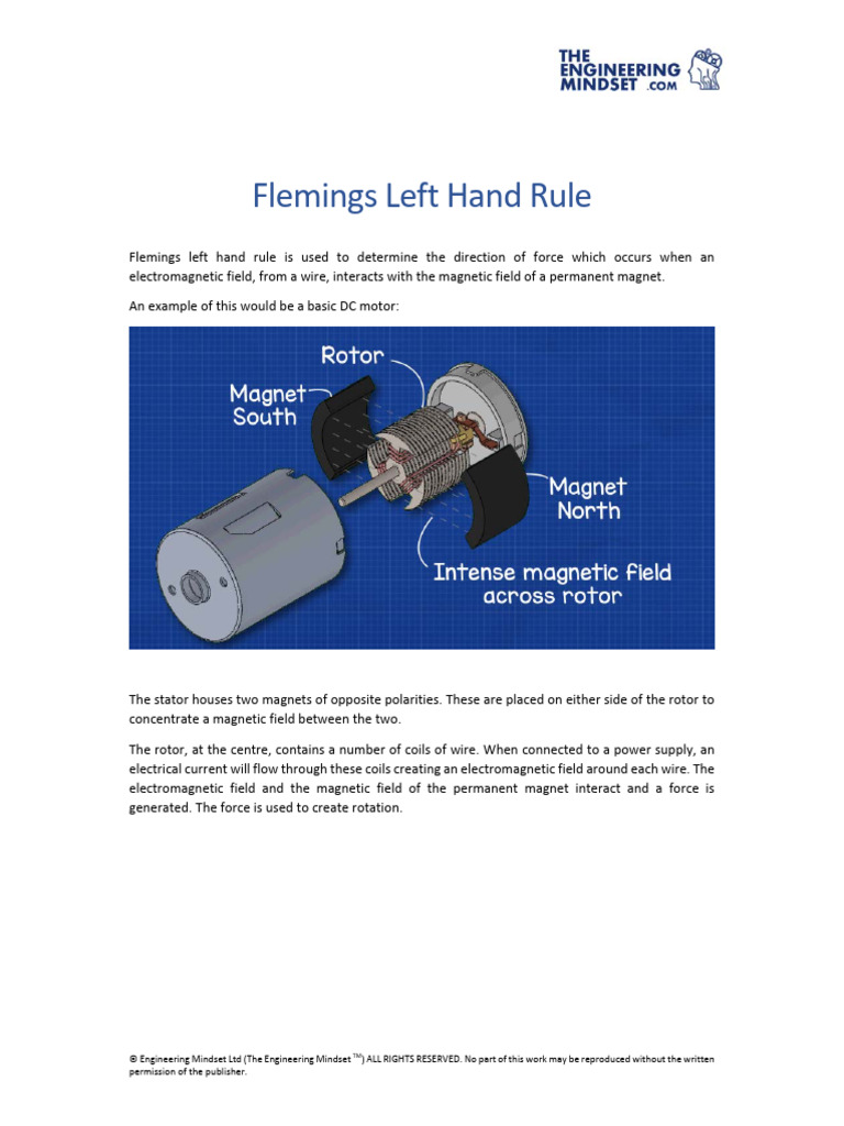 Fleming's Left Hand Rule Guide | PDF | Magnetism | Manufactured Goods
